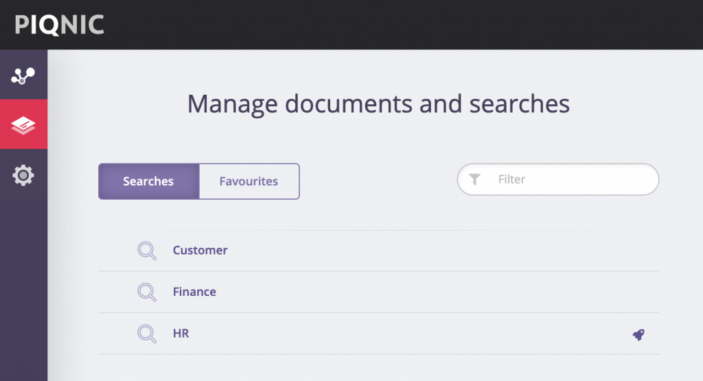 Searches tab – PIQNIC | Help Centre
